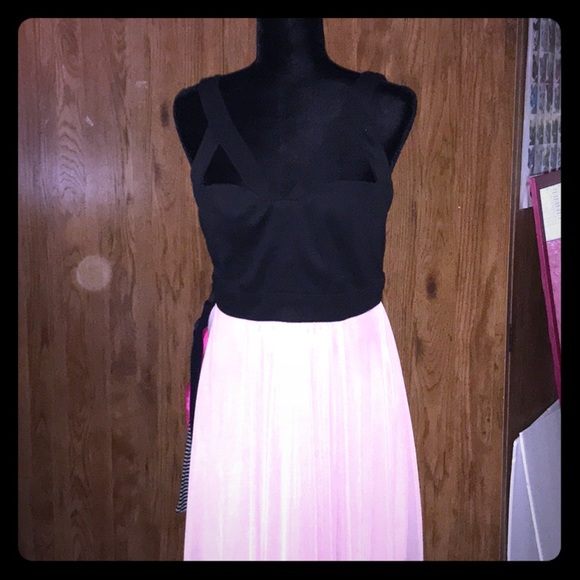 Pompous Girly | Dresses | Baby Pink And Black High Low Dress | Poshmark